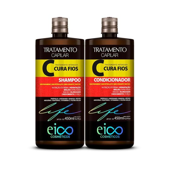 Eico Kit Shampoo+Condicionador Cura Fios 450ml Cada - Kit Shampoo e ...
