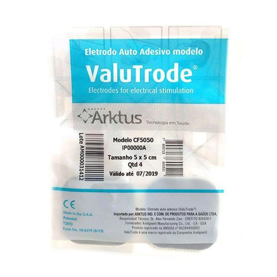 Eletrodo Auto Adesivo Valutrode 5x5cm 4un CF5050 Arktus - Arktus ...