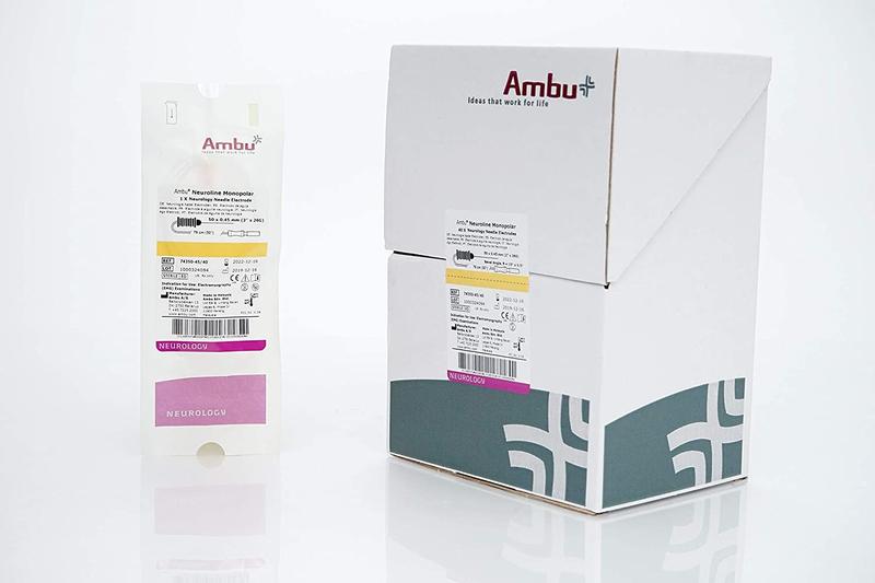 Eletrodo de Agulha Monopolar AMBU Neuroline 743 - caixa c/ 40 unid. - 50-45/40 (AMARELO) - 50mm ...