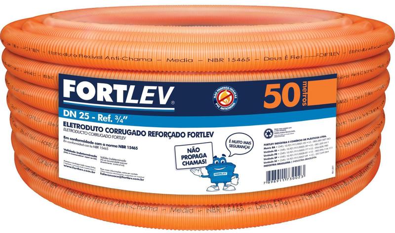 Eletroduto Conduite Corrugado Reforcado 25Mm Ou 3/4'' X 50 Metros ...