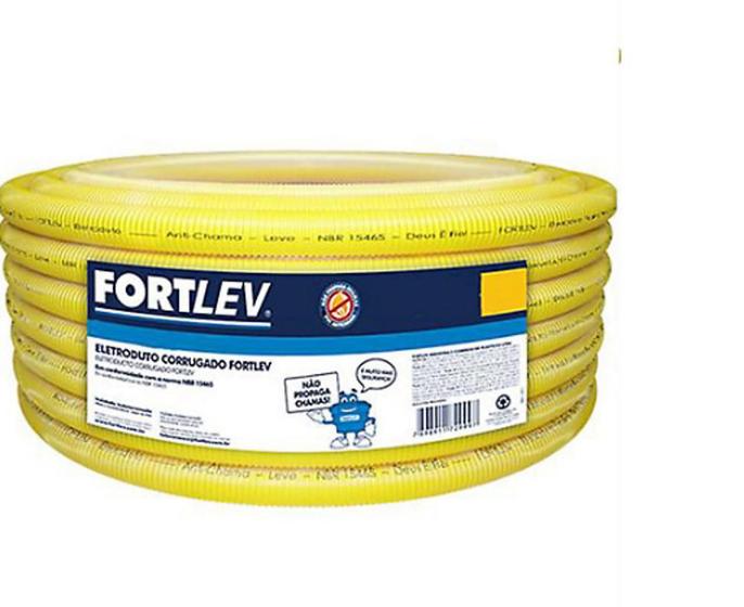 Eletroduto Corrugado 3/4" Flexível 25mm x 25m Amarelo - Fortlev ...