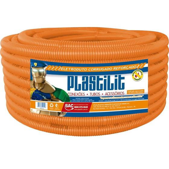 Eletroduto Corrugado Flexivel Reforcado 20mm X 50 Metros Laranja ...