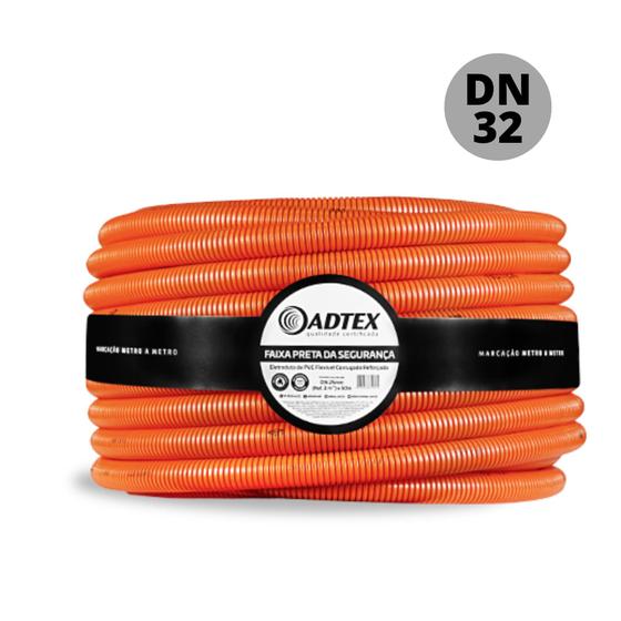 Eletroduto de pvc corrugado reforçado ref.1 dn 32 laranja com 25 metros ...