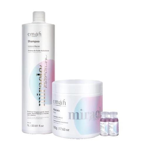 Emáh Hair Care Miracle Nutrition Shampoo 1L Mascara 500g 2 Ampola 13ml ...