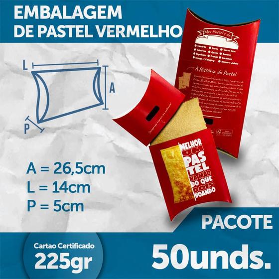 Embalagem de Pastel - Vermelho (Pacote) - Pack Paper - Embalagens para ...