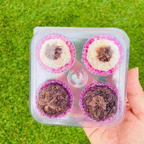 Embalagem para 4 Brigadeiros e Docinhos com Tampa - 100 unidades ...