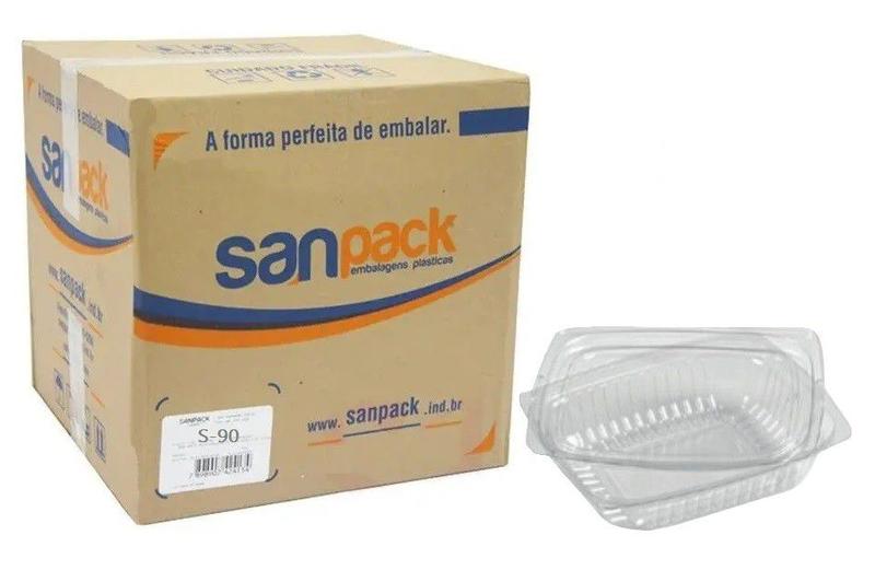 Embalagem Retangular C/tampa 500ml Sanpack S-90 (1cx C/200) - Sampack ...