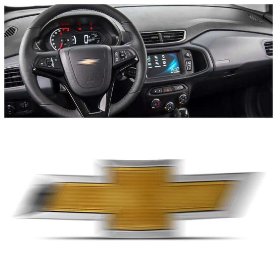 Emblema Chevrolet Gravata Dourada Volante Cruze Cobalt Onix Prisma ...