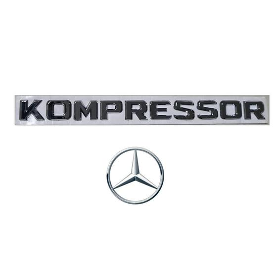 Emblema Mercedes Benz Kompressor Traseiro Ou Lateral Preto - OEM ...