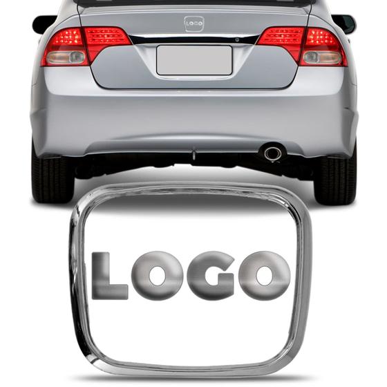 Emblema Porta Malas Cromado Honda New Civic 2007 2008 2009 2010 2011 ...