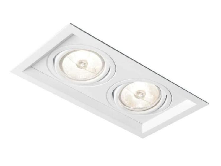 Embutido Duplo Mr16 Retangular Recuado Alumínio Branco - New line ...