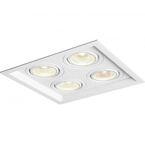 Embutido Recuado II Quadrado 20x20 cm com Luz Direcionável Branco - New ...