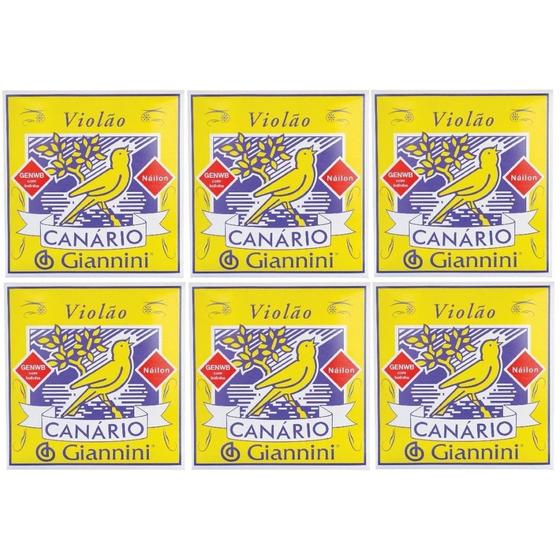 Encordoamento Canario Para Violao de Nylon Giannini Genwb Kit com Seis ...