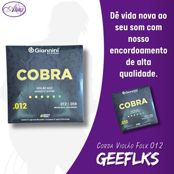 Encordoamento Giannini Cobra GEEFLKS para Violão Aço Folk com bolinha ...