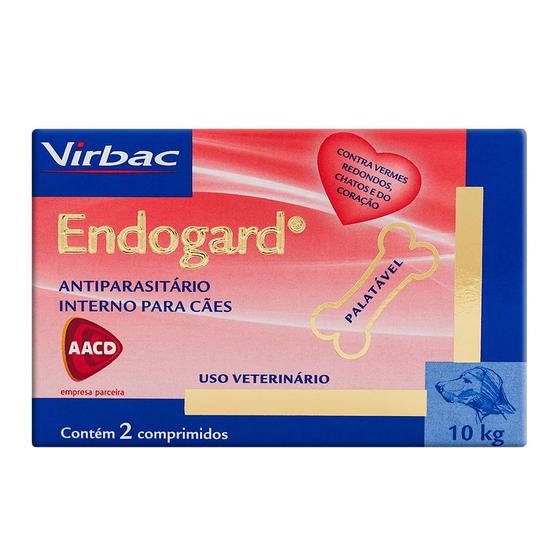 Endogard para Cães Uso Veterinário 10kg com 2 Comprimidos - Vermífugo ...