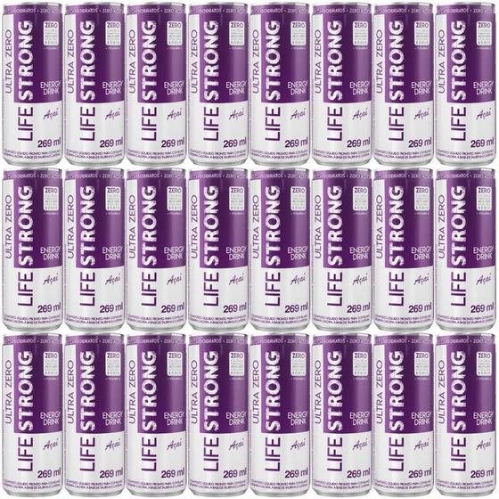 Energético Life Strong Energy Drink 24 Unidades Sabor Açai - Bebida ...