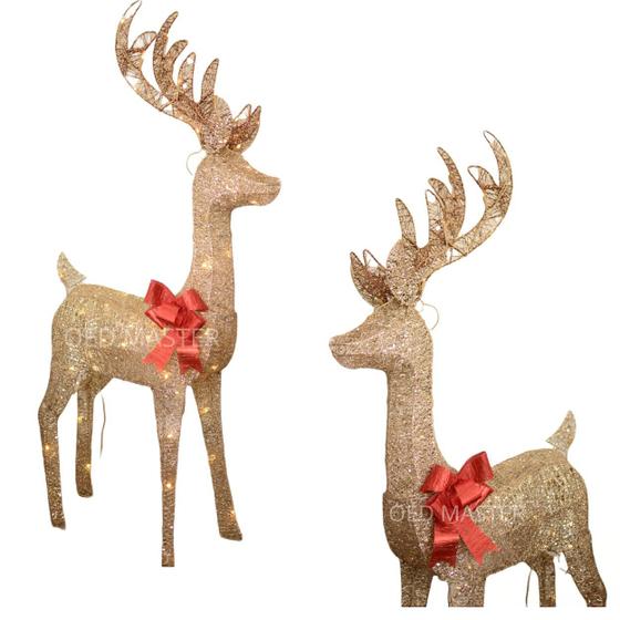 Enfeite De Natal Rena Grande Com 70 Lâmpadas De Led 1 Metro e 21 de ...