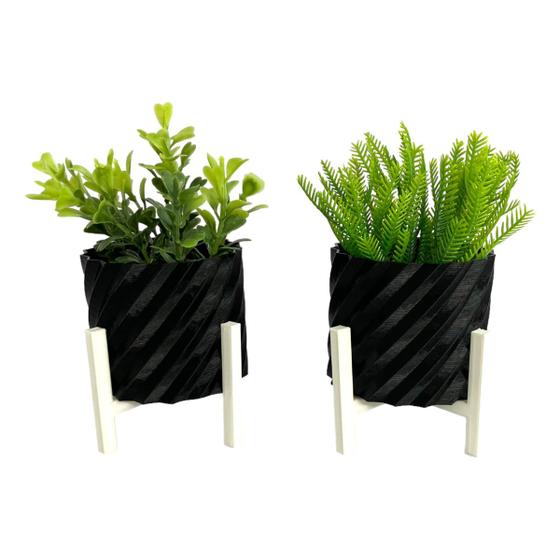 Enfeite Kit Vaso Planta Cachepot Mesa Sala Decoração Rack - Sttark ...