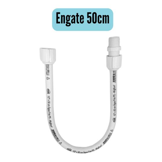 Engate Rabicho Flexível 1/2 PVC Mangueira Água Fria Lavatório ou ...