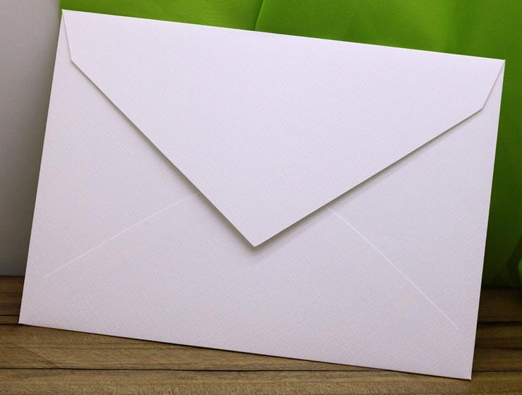 Envelope Bico 16x22cm - 25 peças - Linho Telado Branco Off 180gr para ...