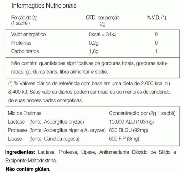 Enzylacto (30 sachês - 2g) - Padrão: Único - VitaFor - Lactase ...