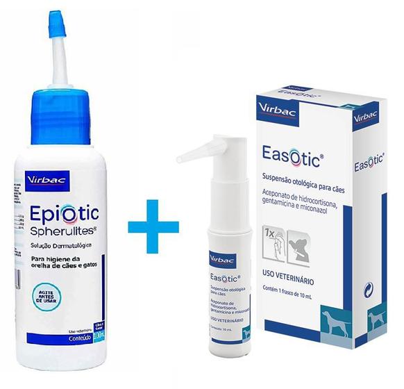 Epiotic Spherulites Solução Dermatológica + Easotic Suspensão Otológica ...