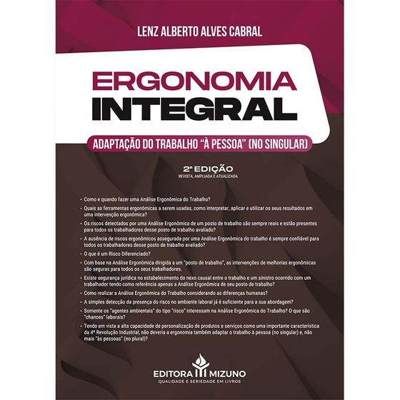 Ergonomia Integral 2ª edição (2024) - Adaptação do trabalho à pessoa ...