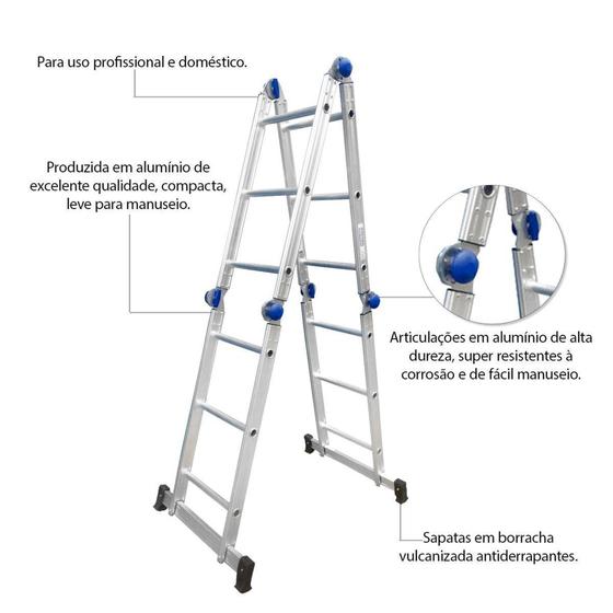 Escada Articulada 4x3 Multifuncional 12 Degraus Real Escadas - Escada ...