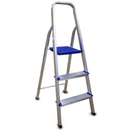 Escada domestica aluminio 3 degraus - real - Escada Doméstica ...