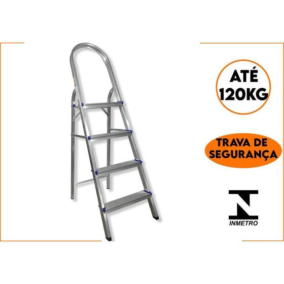 Escada Domestica Em Aluminio 4 Degraus - Real Escadas - Escadas ...