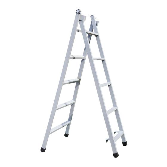 Escada Extensiva Dobravel Com 5 Degraus Reforçado Esquadimax ...