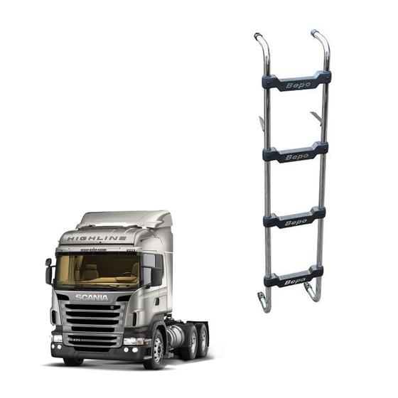 Escada Traseira Scania Cabine R Highline 4 Degraus Cromado - Bepo - Escadas - Magazine Luiza