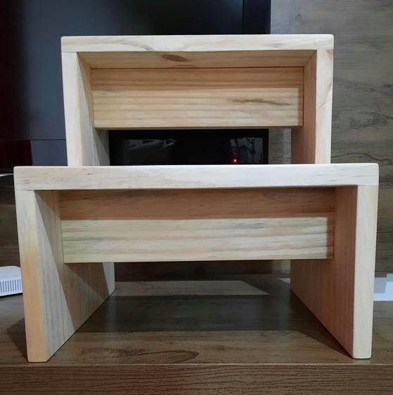 Escadinha 2 degraus de pinus - Abefa_comercio - Escadas - Magazine Luiza
