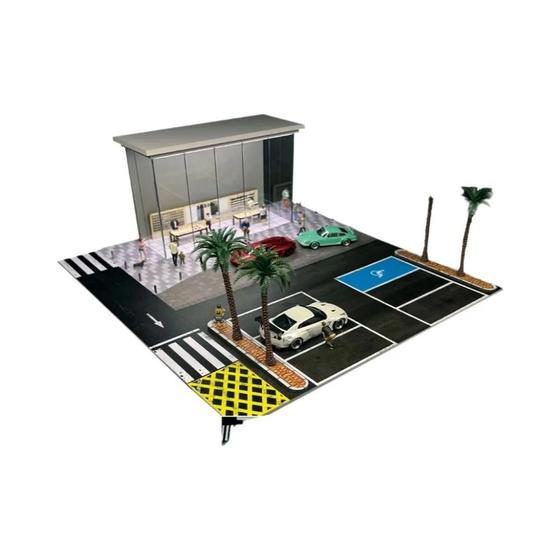 Escala 1:64 LED Luz Carro Garagem Dioramas Estacionamento Display Conector USB Modelo Loja De ...