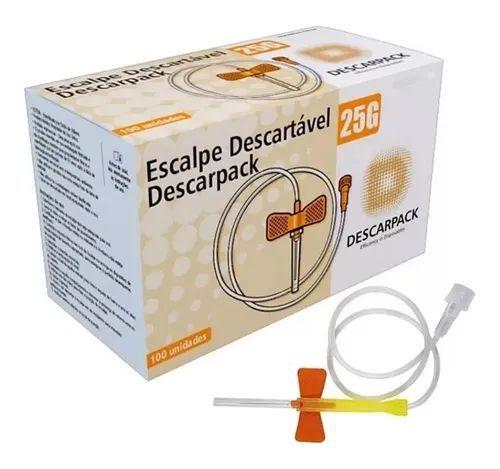 Escalpe De Segurança P/ Coleta Sangue Descarpack 100 Un 25g - Coletor ...