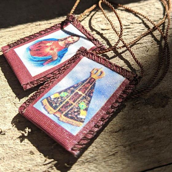 Escapulário Tradicional De Pano Tecido Grande Nossa Senhora Aparecida ...