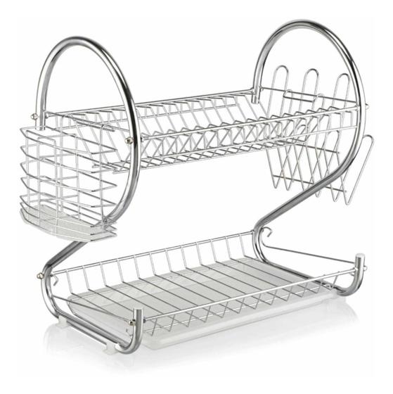 Escorredor De Aço Inox 14 Pratos Com 2 Andares Porta Talher - Cumaru ...