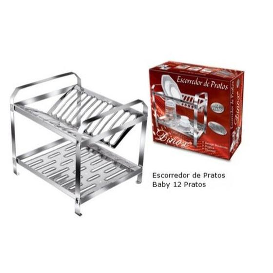 Escorredor Inox 12 Pratos Inox Original - Dinox - Escorredor de Louças ...