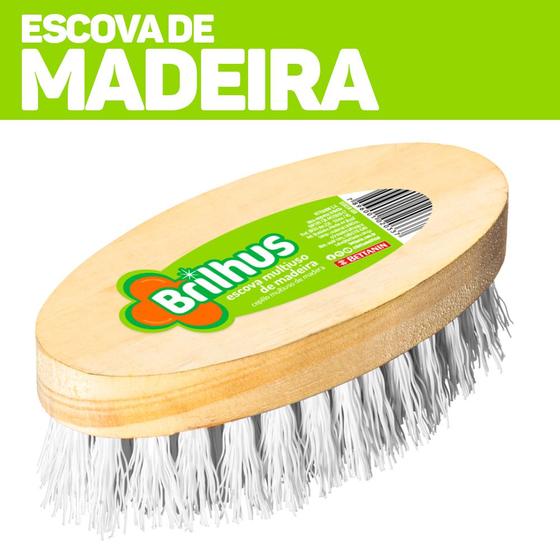 Escova De Madeira Para Lavar Roupa Brilhus Bettanin - Escova Multiuso ...
