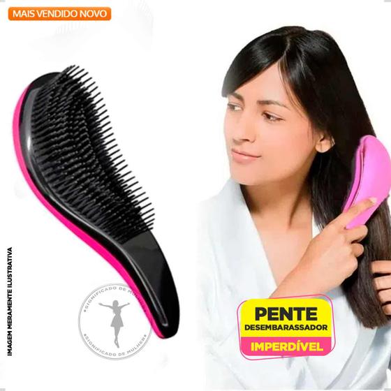 Escova Mágica Desembaraçadora para Pentear Cabelo Profission - Escova ...