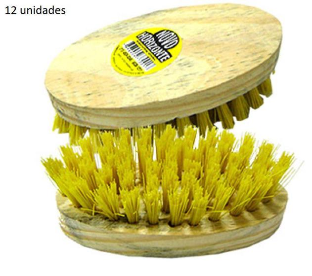 Escova para lavar roupa oval de madeira 12 unidades - Produto nacional ...