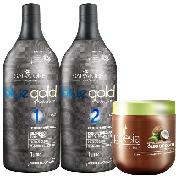 ESCOVA PROGRESSIVA KIT BLUE GOLD PREMIUM - 2X1 Litro Original ...