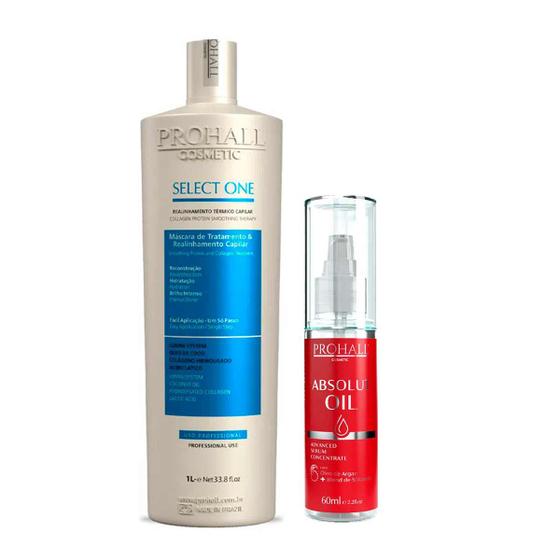 Escova Progressiva Select One Prohall 1 Litro + Óleo Reparador de ...