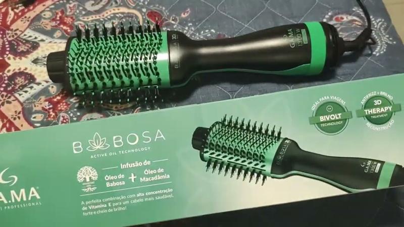 Escova Secadora GA.MA Italy Babosa Brush 3D 1200/1300W Preta/Verde ...