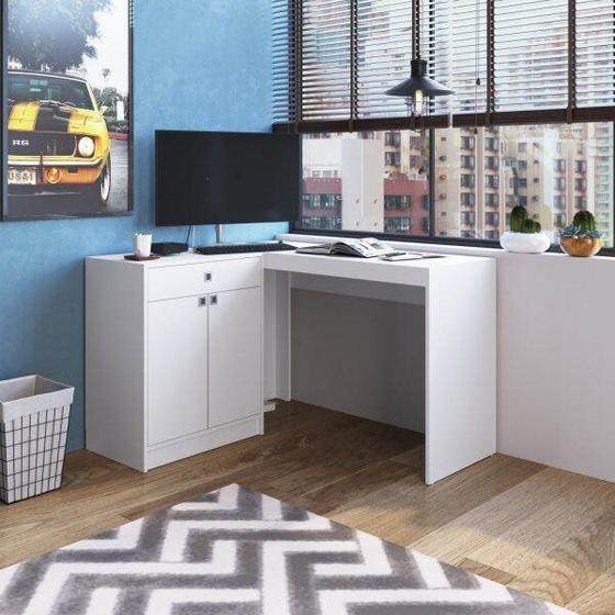 Escrivaninha L 1 Gaveta 2 Portas Placa e Ponto - Escrivaninha / Mesa ...