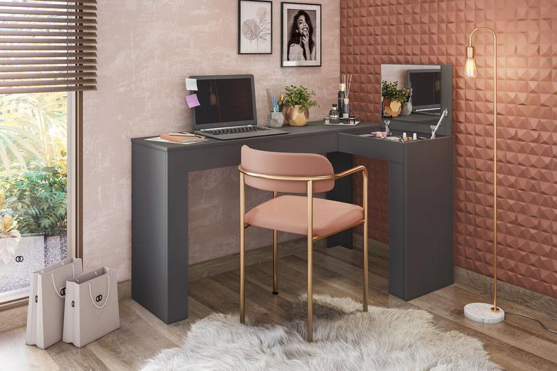 Escrivaninha Penteadeira Jade com Espelho Dreamy House - Mobler - Escrivaninha / Mesa para ...