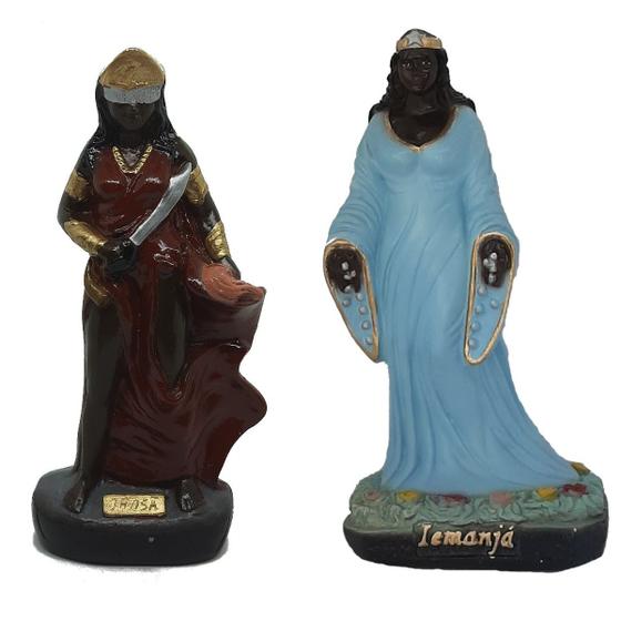 Escultura Estatueta Estátua Orixá Iemanjá E Iansã Candomblé Umbanda ...