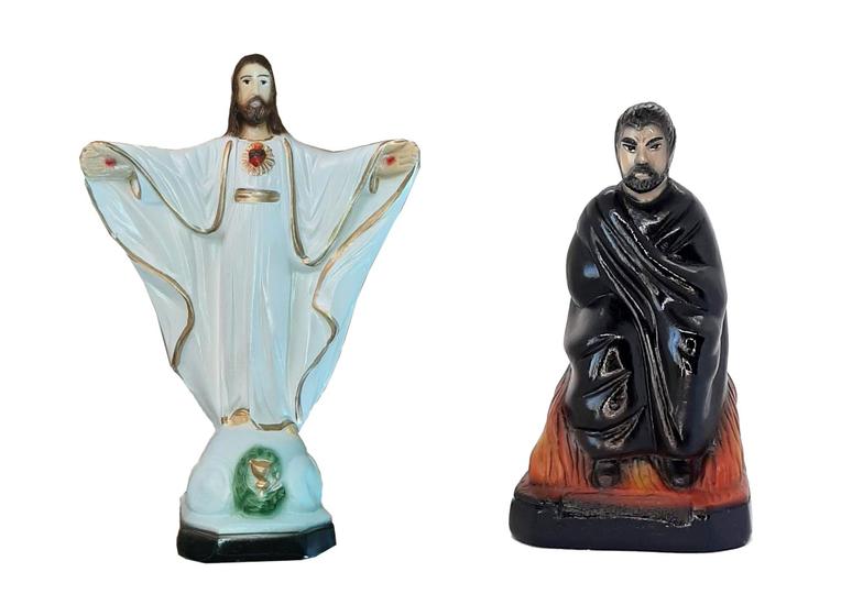 Escultura Estatueta Estátua Orixá Oxalá Jesus E Exu Capa Preta ...