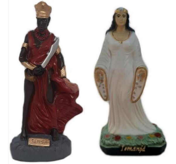 Escultura Estatueta Imagem Orixá Iansã E Iemanjá Vestido Branco Umbanda ...