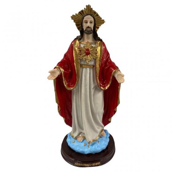 Escultura Sagrado Coração De Jesus Abençoando 31 Cm - Lua Mística - 100 ...